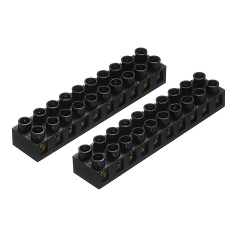 Uxcell Terminal Block 10 Positions 500v 60a Dual Row Screw Block