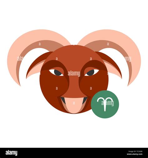 Aries Astrology Sign Isolated On White Horoscope Symbol Represented As Ram Horns Zodiac