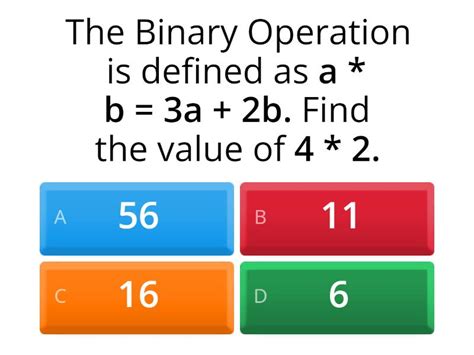 Binary Operation Basic Quiz
