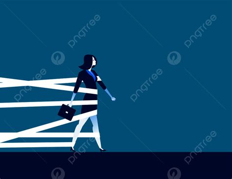Businesswoman Vector Hd Images Businesswoman Being Held Back By Tape In And Restraining Png
