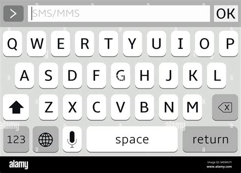 Modern Smartphone Keyboard Of Alphabet Buttons Mobile Keyboard Vector Illustration Stock