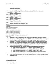 Week 6 Algorithm Workbench Marisol Davila Week 6 Pg 159 Algorithm