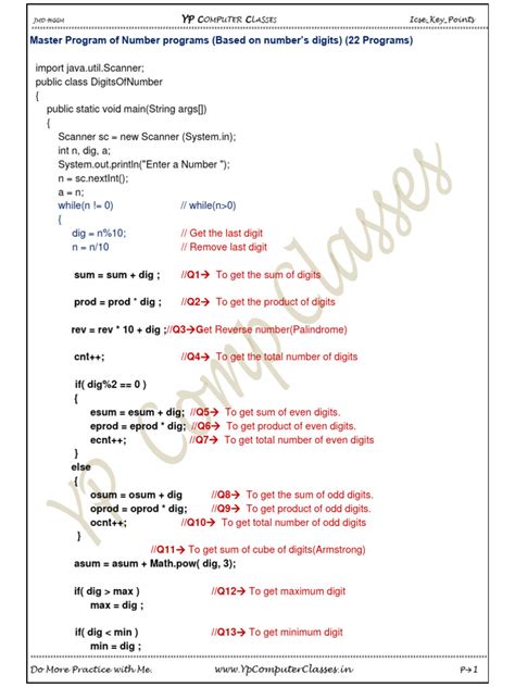 Yp Icse 10th Number Based Programs Pdf Computer Science Computer
