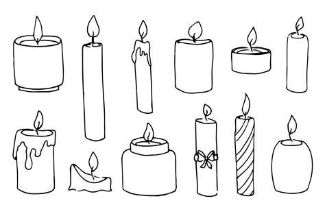 Premium Vector Sketch Of Candles Hand Drawn Vector Illustration With