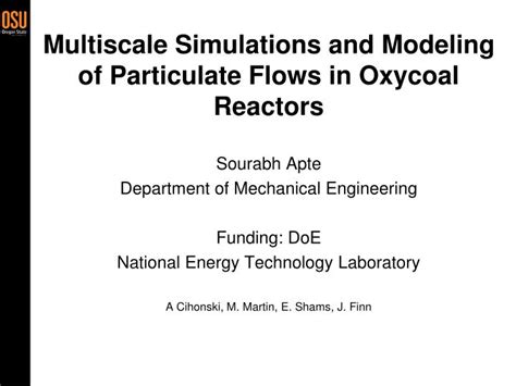 Ppt Multiscale Simulations And Modeling Of Particulate Flows In