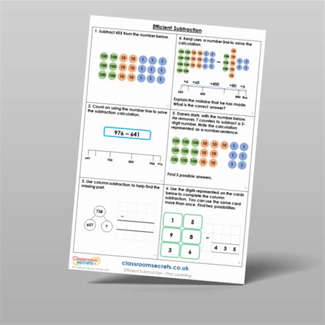 Year 4 Efficient Subtraction Prior Learning Resource Classroom Secrets