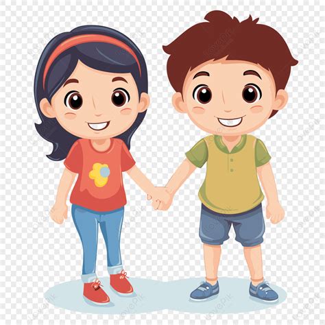 손을 잡고 아이들 벡터만화클립 아트상표 Png 일러스트 무료 다운로드 Lovepik