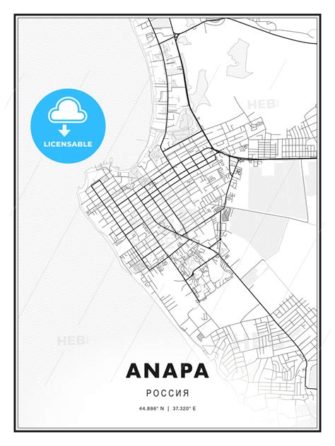 Anapa Russia Modern Map Print Template In Various Formats Hebstreits