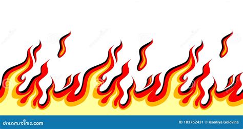 Seamless Fire Flame Fires Flaming Pattern Flammable Line Blaze Hot