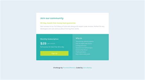 Frontend Mentor Responsive Single Price Grid Component With Css
