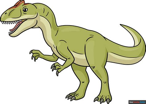 How To Draw An Allosaurus Really Easy Drawing Tutorial