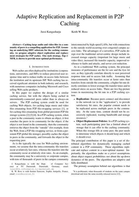 Pdf Adaptive Replication And Replacement In P2p Caching