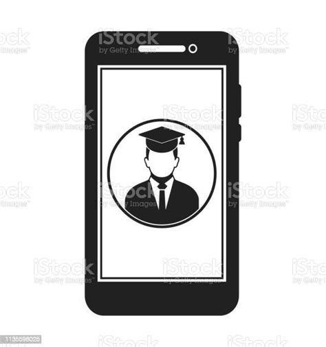 E 학습 아이콘입니다 모바일 화면에 대학원 학생 기호입니다 평면 스타일 벡터 Eps 개념에 대한 스톡 벡터 아트 및 기타 이미지 개념 개념과 주제 공부 Istock