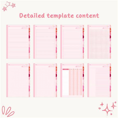 Cute Pink Digital Notebook Kawaii Goodnotes Notability Hyperlinked Planner Journal IPad Planner