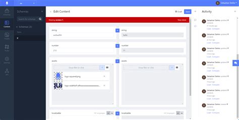 Implemented Side By Side Diff View Of Versions Of Content Implemented Features Squidex Support