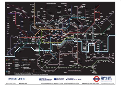 Official Tfl London Underground Map Dark Mode Mapshop