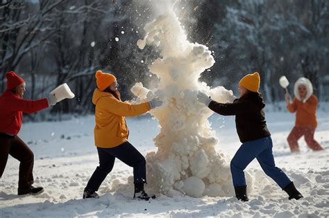 Premium Photo Cartoon Snowball Fight With Flour Kitchen Antics