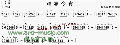 难忘今宵 二胡曲谱 歌谱简谱网