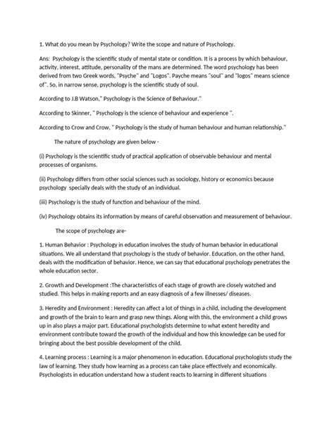 Sem Ii Solved Questions Pdf Educational Psychology Adolescence