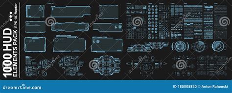 Hud Elements Pack Big Set Vector Elements For Creating Graphic Touch