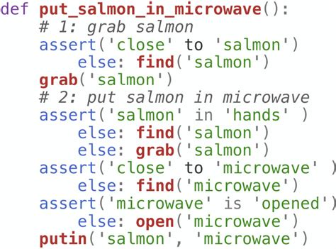 Pythonic Progprompt Plan For “put Salmon In The Microwave” Download