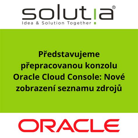 Oracle Cloud Console Solutia Sro