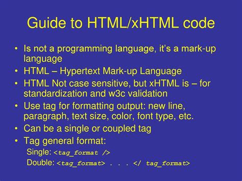 Basic Htmlxhtml Ppt Download