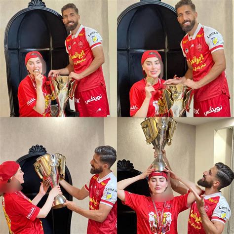 این زن سحر قریشی نیست زن زیبای بازیکن پرسپولیس همزاد خانم بازیگر