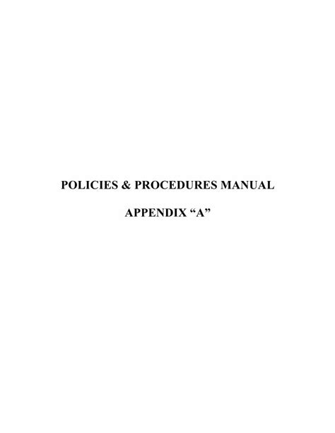 Pdf Policies And Procedures Manual Appendix “a” Dokumen Tips