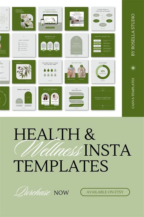 40 Holistic Wellness Instagram Post Templates Fully Editable On Canva Green Minimalistic