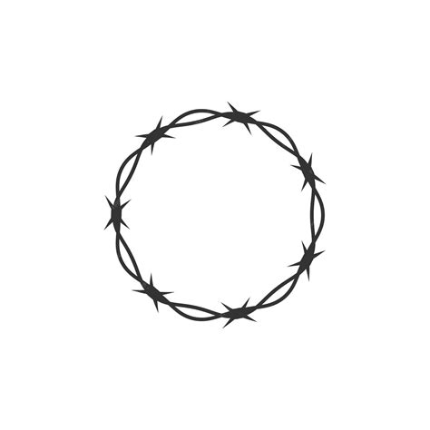 Premium Vector Barbed Wire Circle Icon Round Border Illustration Symbol Sign Metal Wire Vector