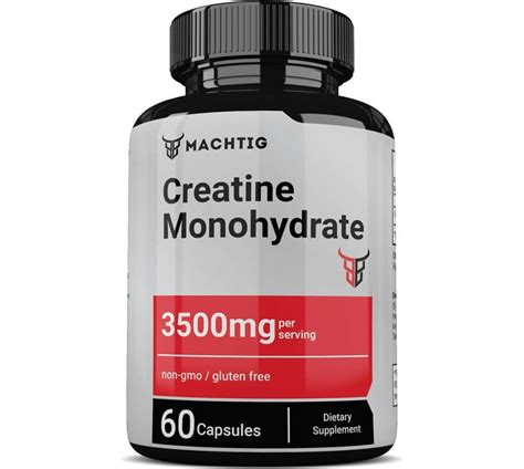 Machtig Creatine Monohydrate Capsules 60 Capsules Makro