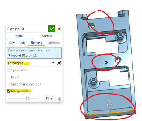 Extrude Cut Can T Cut Through The Whole Part Body Onshape