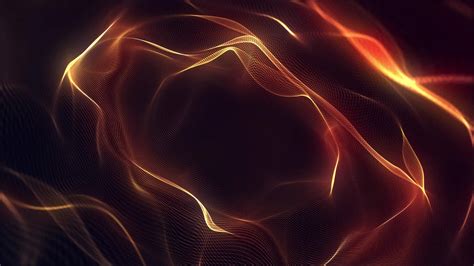 Gently Flowing And Rippling Golden Glowing Digital Fractal Light Wave Background Animation This