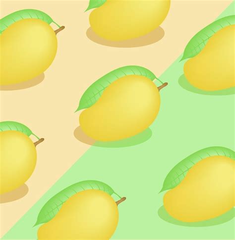 달콤한 과일 망고 벡터 일러스트 레이 션 프리미엄 벡터