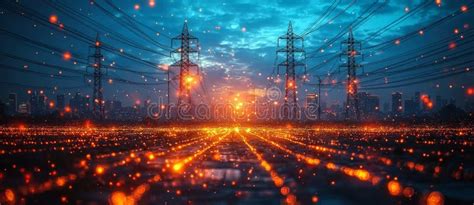 Interconnected Telecom Networks Featuring A Variety Of Digital Services And Infrastructure Stock