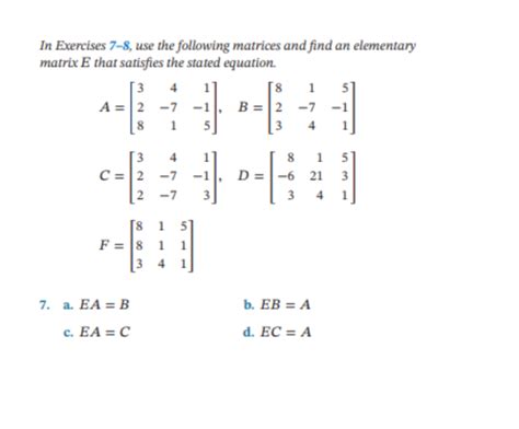 Solved In Exercises Use The Following Matrices And Find Chegg Com