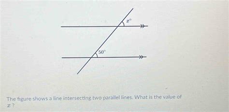 the figure shows a line intersecting two parallel lines what is the