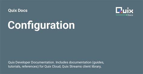 Configuration Quix Docs