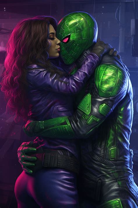 Zf Puhi She Hulk Kissing Hugging Spiderman In Full By Zfpuhi On Deviantart