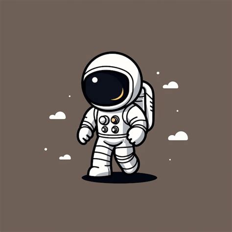 A Cute Astronaut Flat Design Premium AI Generated Image