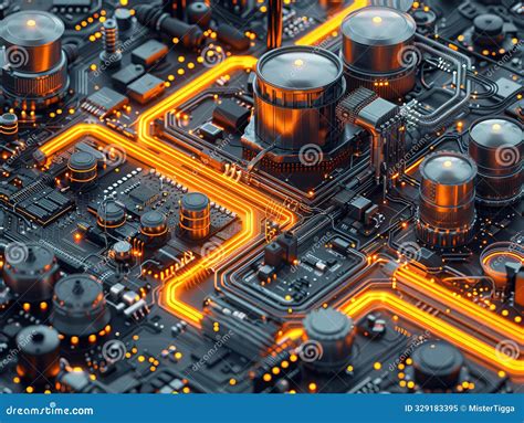 Semiconductor Industry Conception Hightech Computer Board With Chip
