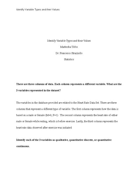 Unit 2 Using Graphs To Describe Data Identify Variable Types And