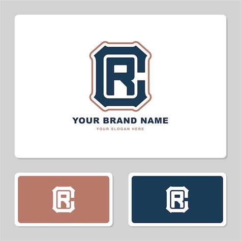 의류 브랜드 의류 스트리트웨어에 적합한 현대적인 스타일의 모노그램 문자 Cr 또는 Rc 프리미엄 벡터