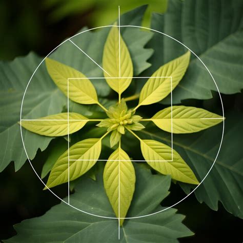 Illustration Of Image Of Plant Flowering Leaves Showing Fibonacci Premium Ai Generated Image