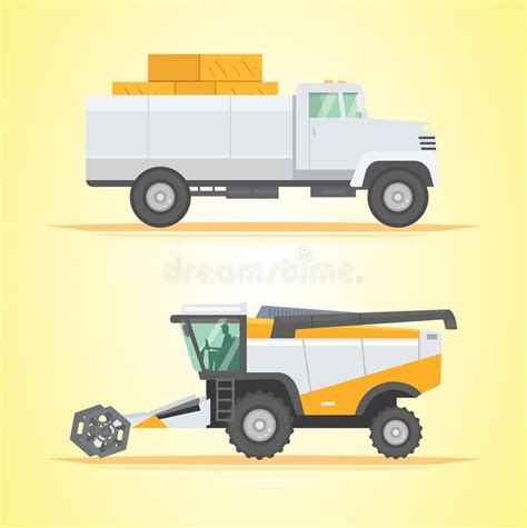 Farm Tractor Icon Vector Illustration Heavy Agricultural Machinery For