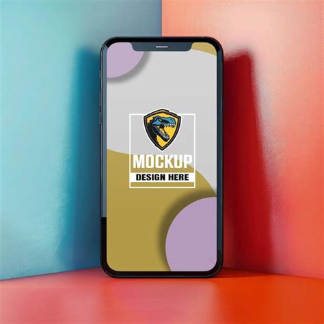 Premium PSD Smart Phone Screen Mock Up With Colorful Background