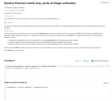 Solved Iterative Fibonacci While Loop Perils Of Integer