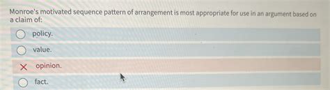 Solved Monroes Motivated Sequence Pattern Of Arrangement Is