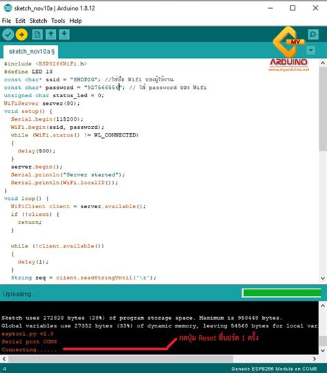 สอนใช้งาน Arduino Unowifi R3 Atmega328pesp8266 Web Server Wifi ขาย